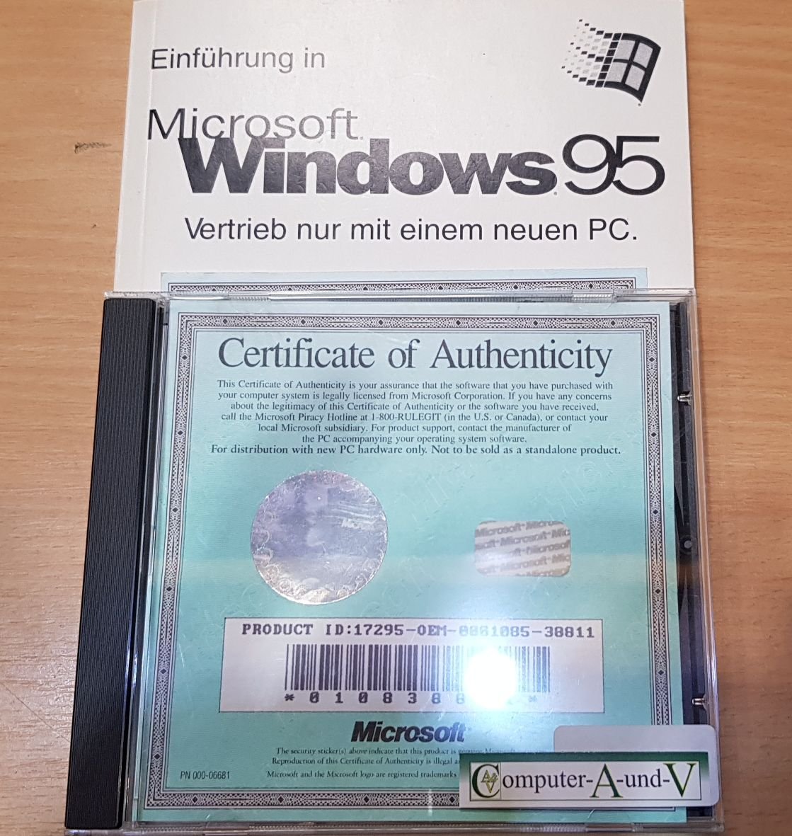Microsoft Windows 95 OEM Betriebssystem - Computer-A-und-V Dresden